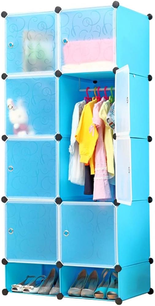 8-Cube Plastic Wardrobe Storage Organizer - Assembly Locker for Bedroom ...