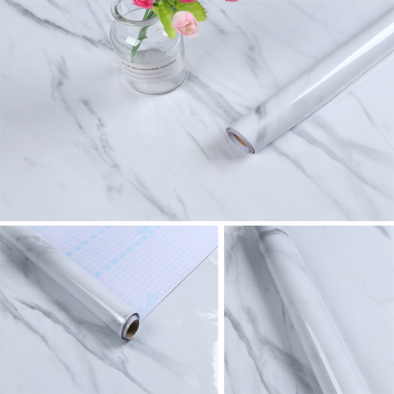 Kitchen Marble Sticker Oil Proof Waterproof Paper Backsplash Sticker ...