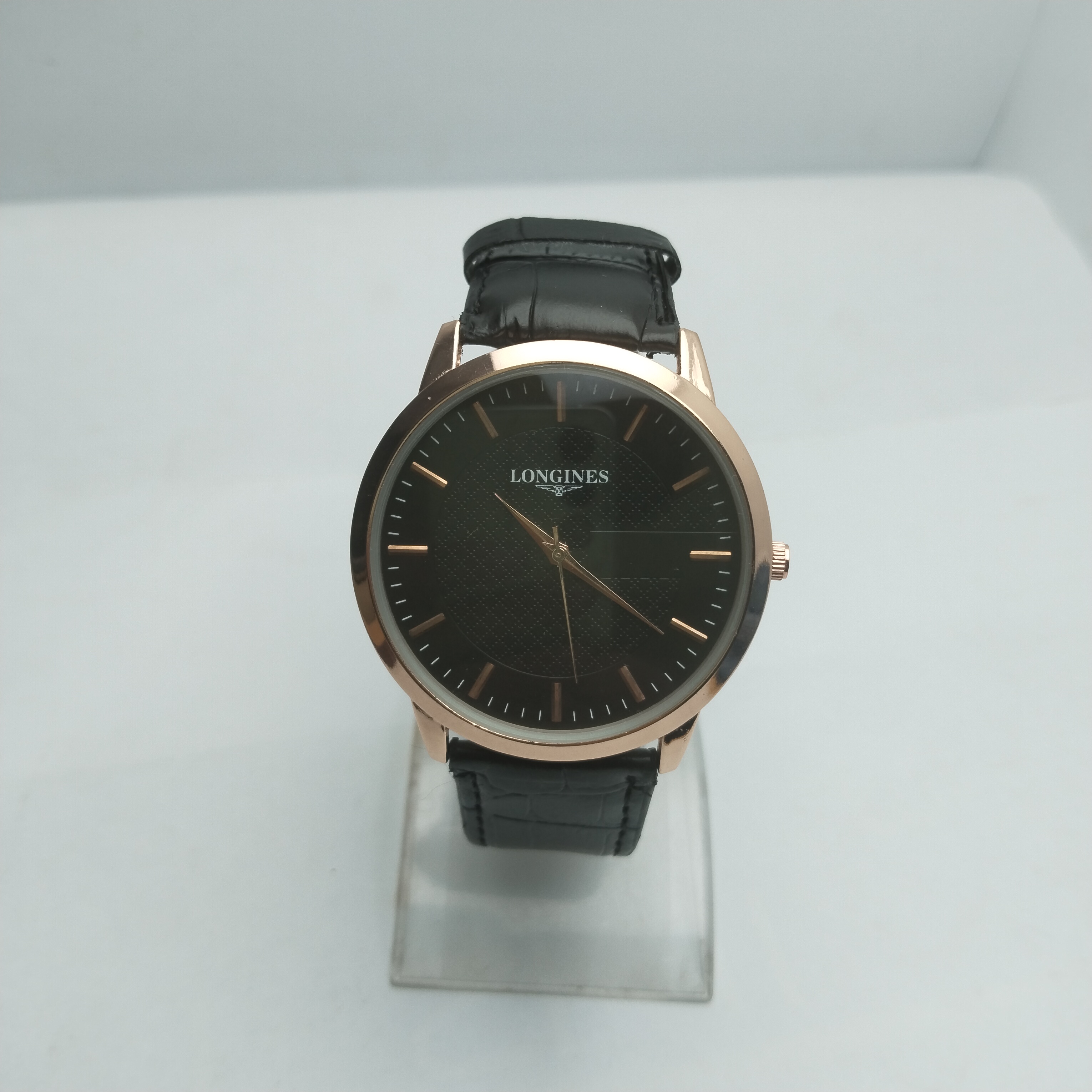 Fashionable Stick Index Men Watch PU Leather Strap Analog - Black/White ...