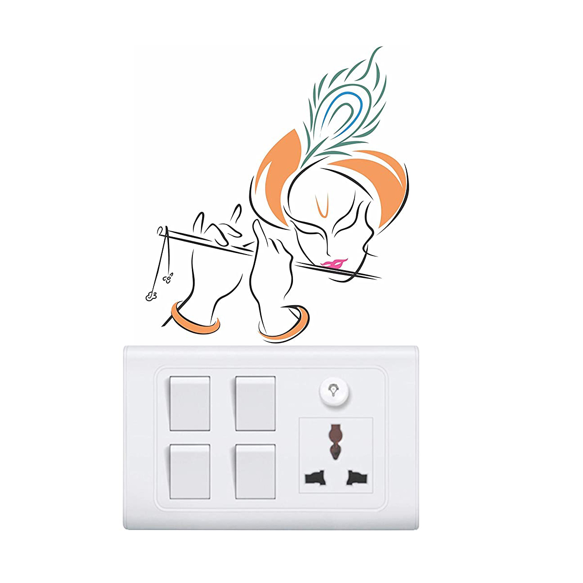 Artsy Home Lord Krishna Light Switch Waterproof Sticker | Daraz.com.np