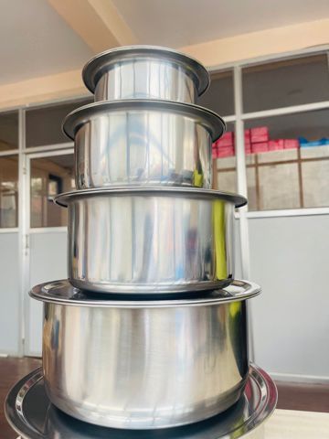 Silver Stainless Steel Steel Dekchi Set 14-30cm Set Of 5 | Daraz.com.np