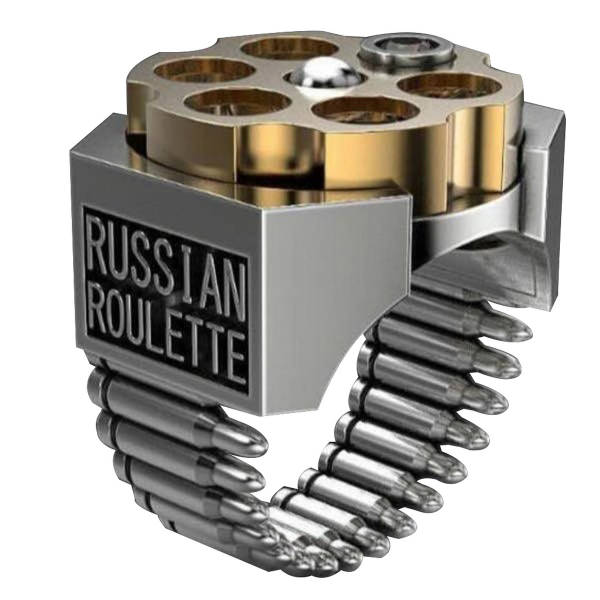 Punk Men Plated Russian Roulette Shaped Finger Ring Party | Daraz.com.np