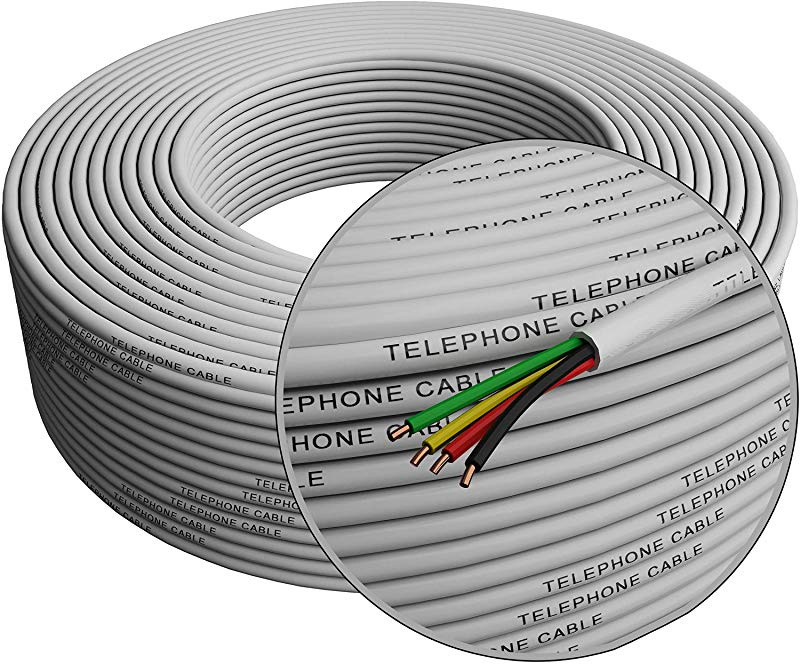 Telephone Wire 4 Core - Round Cable - 2 Pair - 100 Meter Roll | Daraz ...