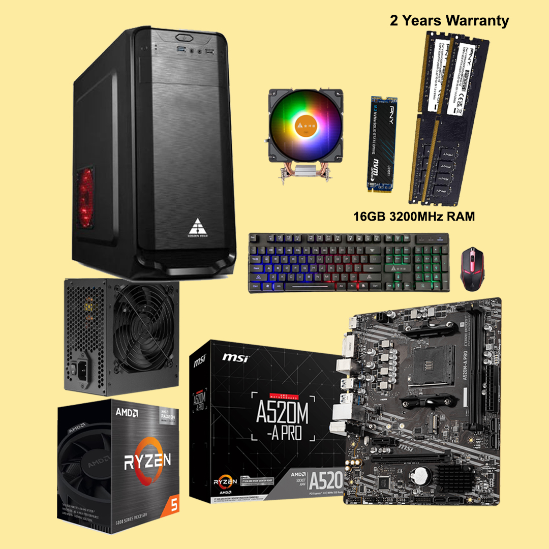 Gaming Desktop AMD Ryzen 5 5600G with Radeon Vega 7 Graphics | 16GB DDR4 3200MHz | 256GB SSD ...