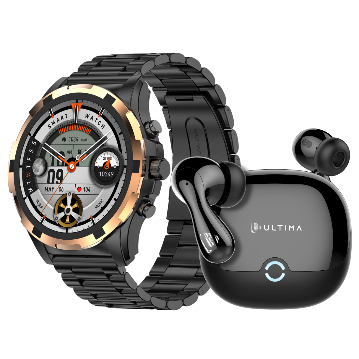 Ultima Luxury Magnum E500 Smartwatch & Atom 720 Earbuds Combo: 1.43 ...