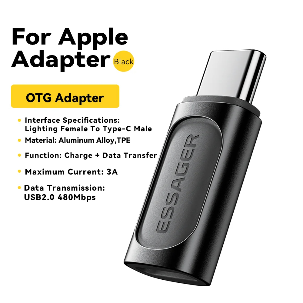 ESSAGER New USB Type-C to Lighting PD 20W Fast Charging Adapter with ...