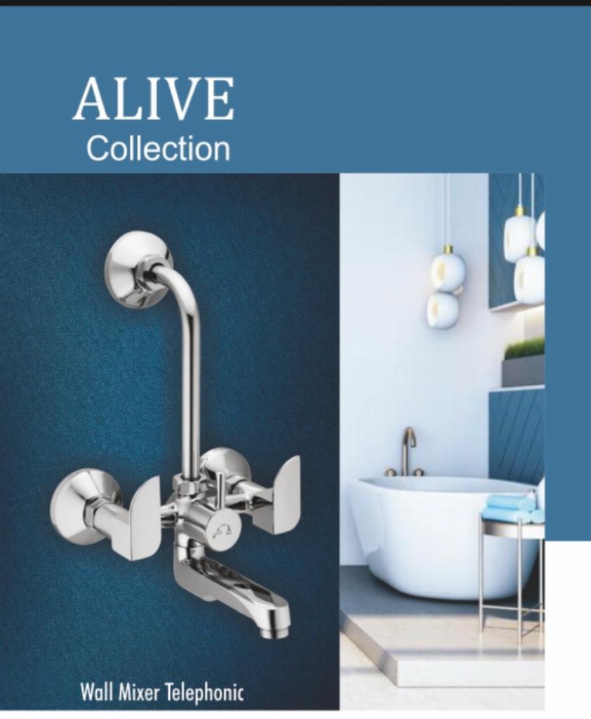Wall Mixer with L Bend Pipe and Flanges | Easy To Install Brass Wall ...