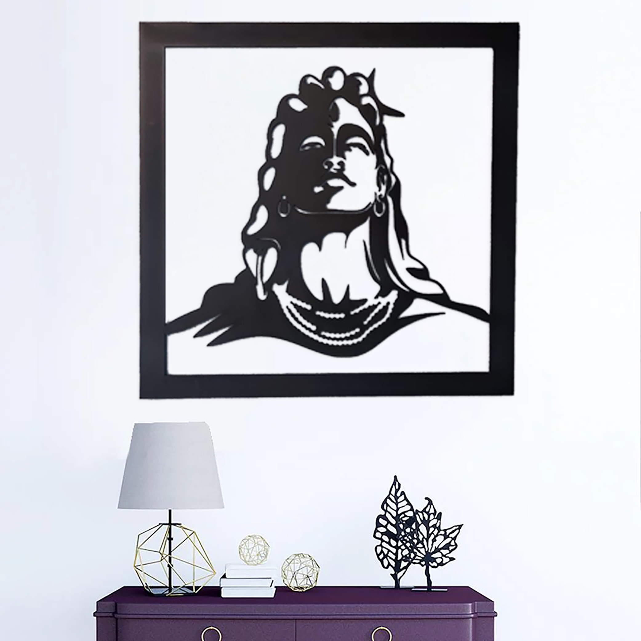 Ressence Enterprises Adiyogi Wooden Canvas Wall Decor for Home and ...
