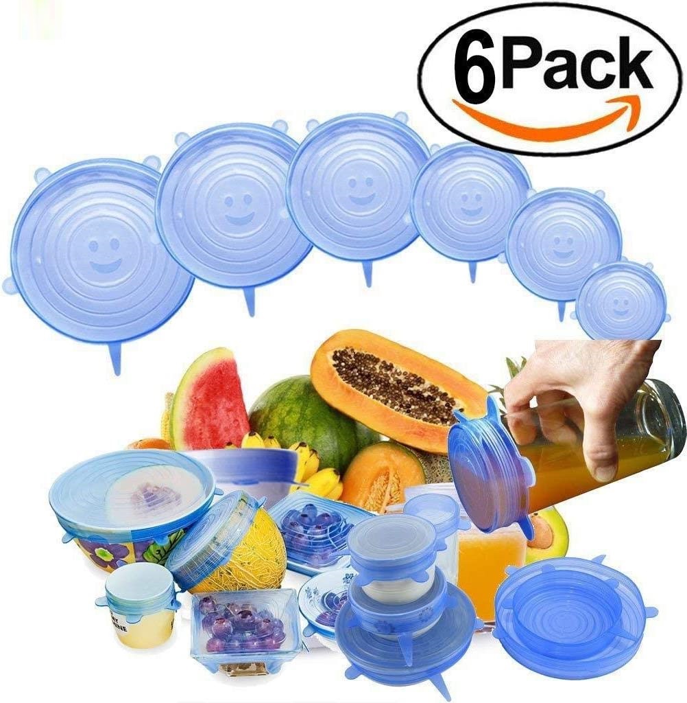 Silicone Stretch Lids,6-pack Of Various Sizes, Reusable, Durable And ...