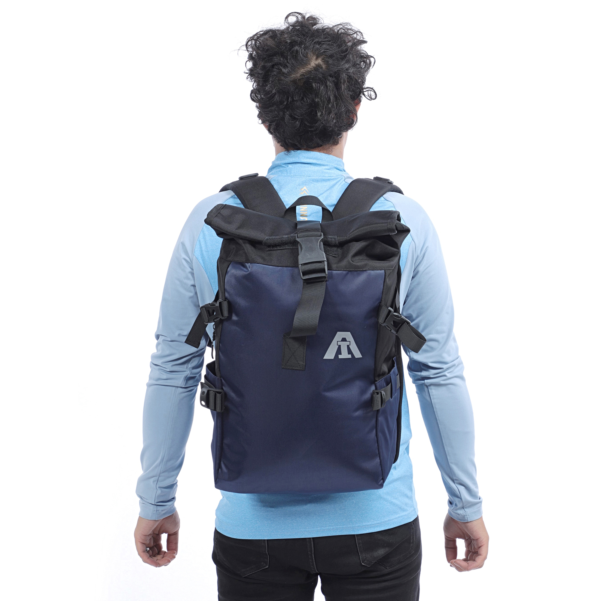 AI Ghost Bagpack Navy Blue Roll Up Bagpack, Rolling Bagpack | Daraz.com.np