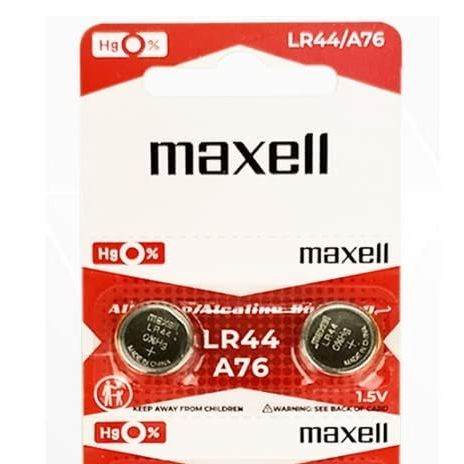 Maxell LR44 A76 1.5V Alkaline Battery for Calculator, Watch, Weighing Scale and Electronics ...