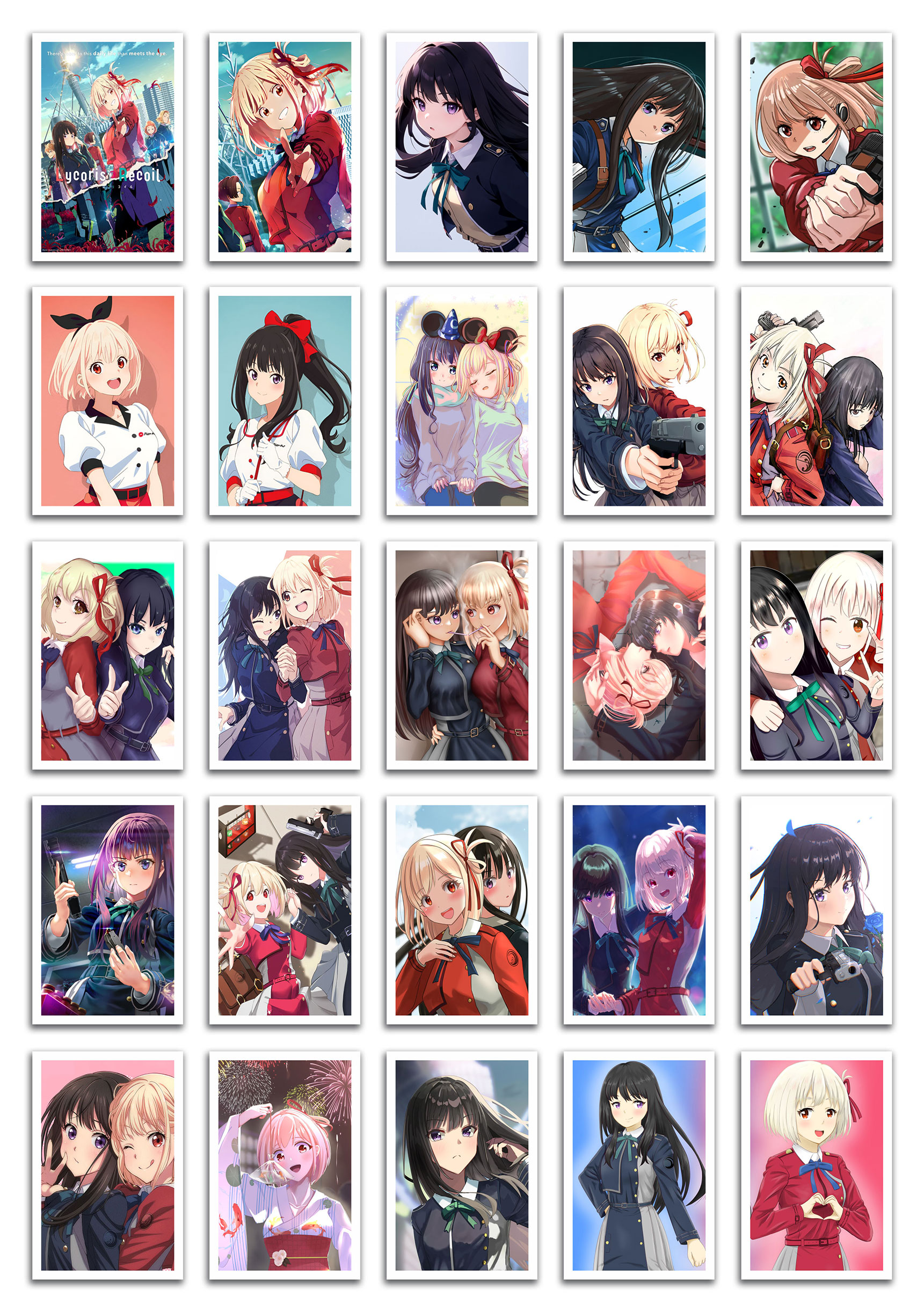 KYVOR Lycoris Recoil Anime Collectible Sticker Pack of 25pcs (9cm x 6cm ...