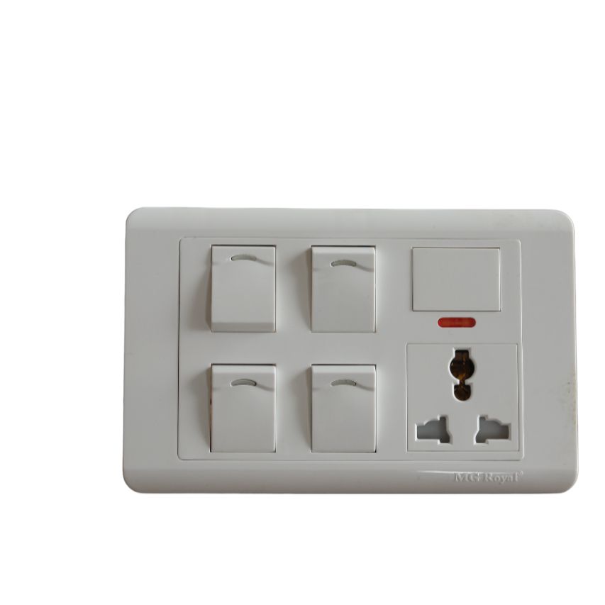 4 Gang Switch With Socket + Indicator | Daraz.com.np