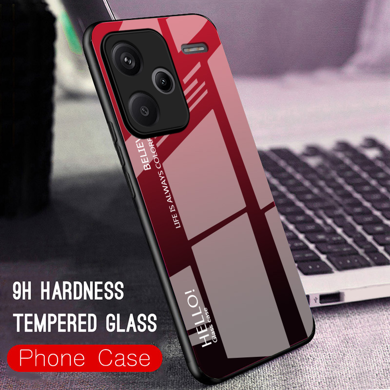 Vantime Case for Xiaomi Redmi Note 13 Pro Plus 5G Pro+ Glossy Glass Gradient Back Hard ...