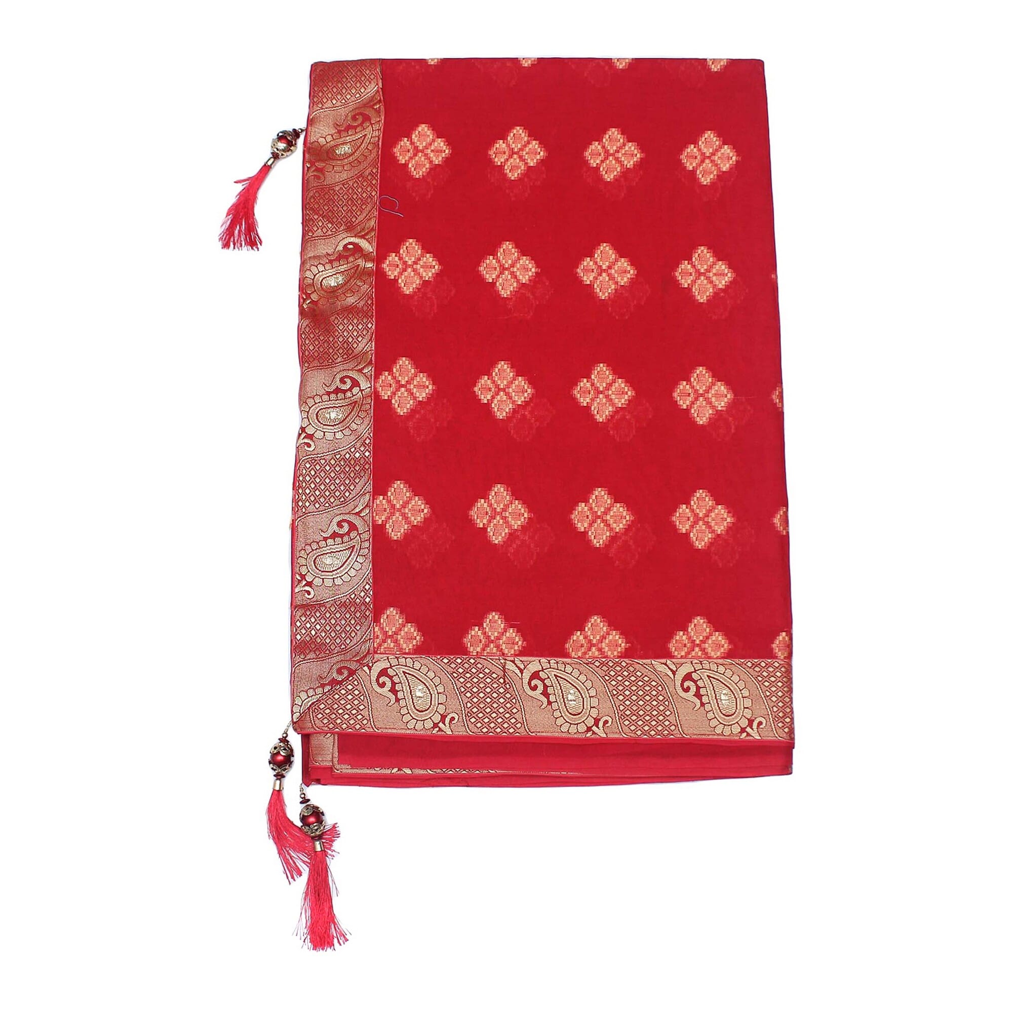 Red Pure Cotton Suti Saree For Wome | Daraz.com.np