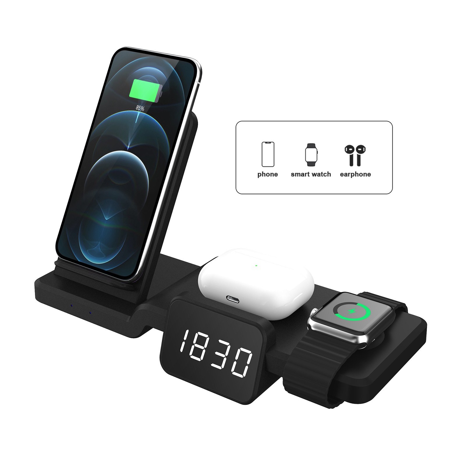 3 in 1 Wireless Charger tand | Daraz.com.np
