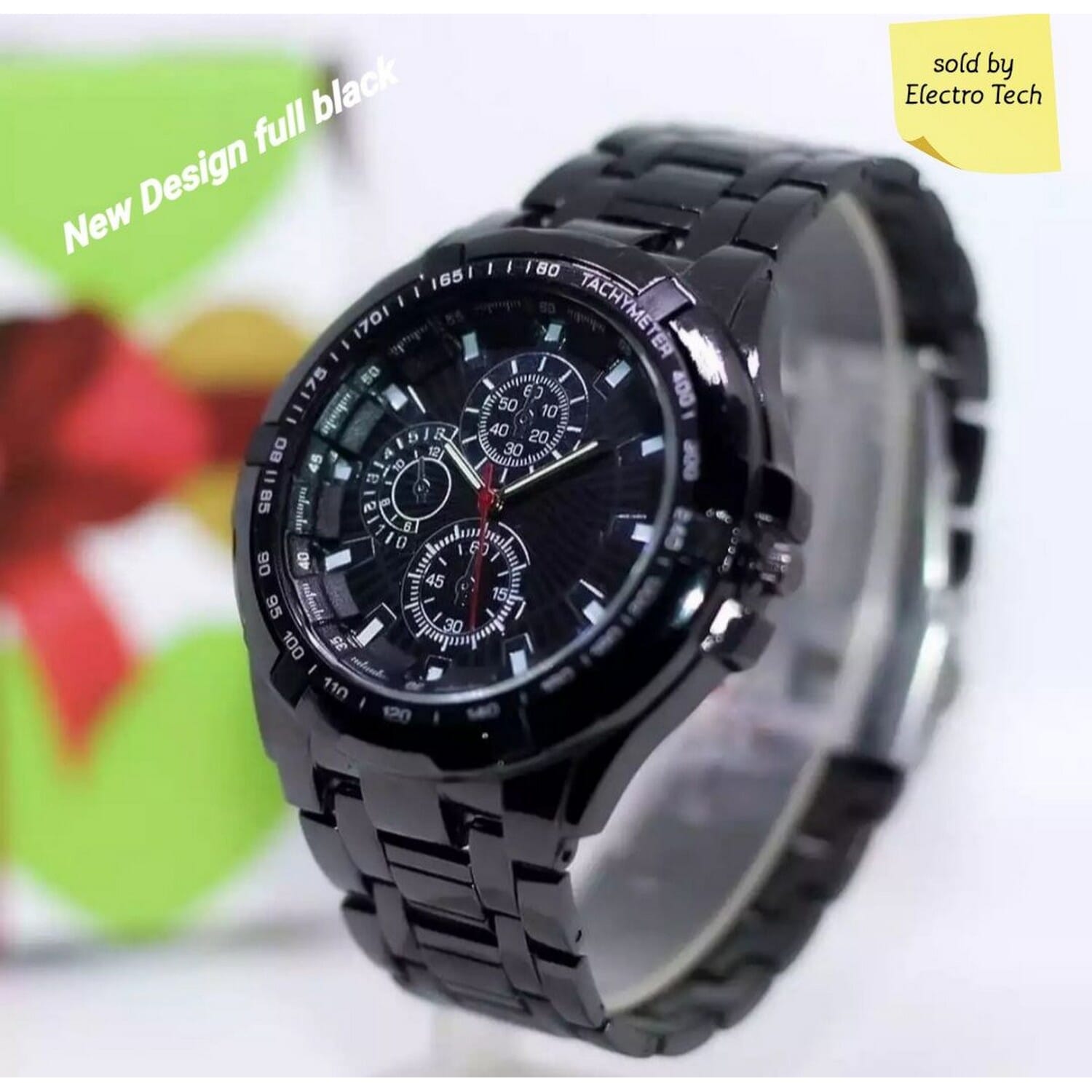 IK Collection Big Full Black Watch For Men | Daraz.com.np