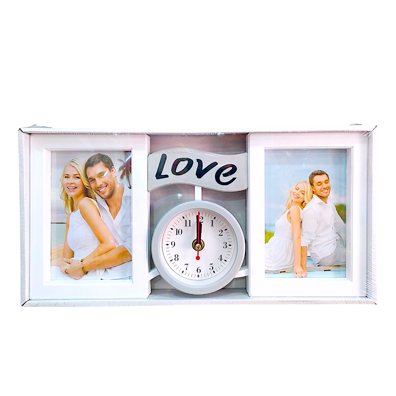 Family Photo Frame Table Picture Frame With Clock And Couple Photo ...
