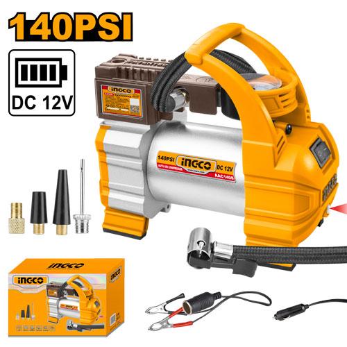 INGCO Auto Air Compressor 12V 140PSI Portable Tyre Inflator Pump ...
