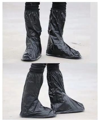 Men's black high top waterproof rain boot cover, motorcycle protective ...