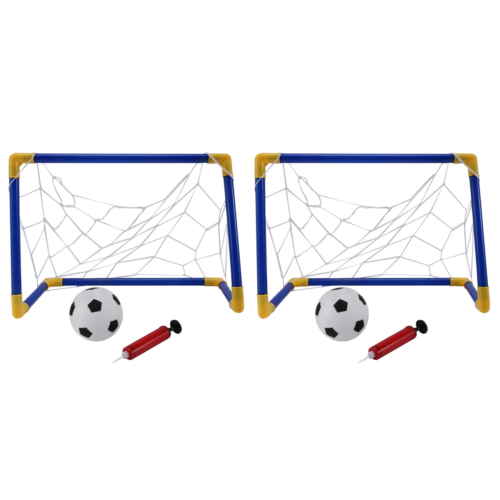 XHHDQES 2X Folding Mini Football Soccer Goal Post Net Set with Pump ...