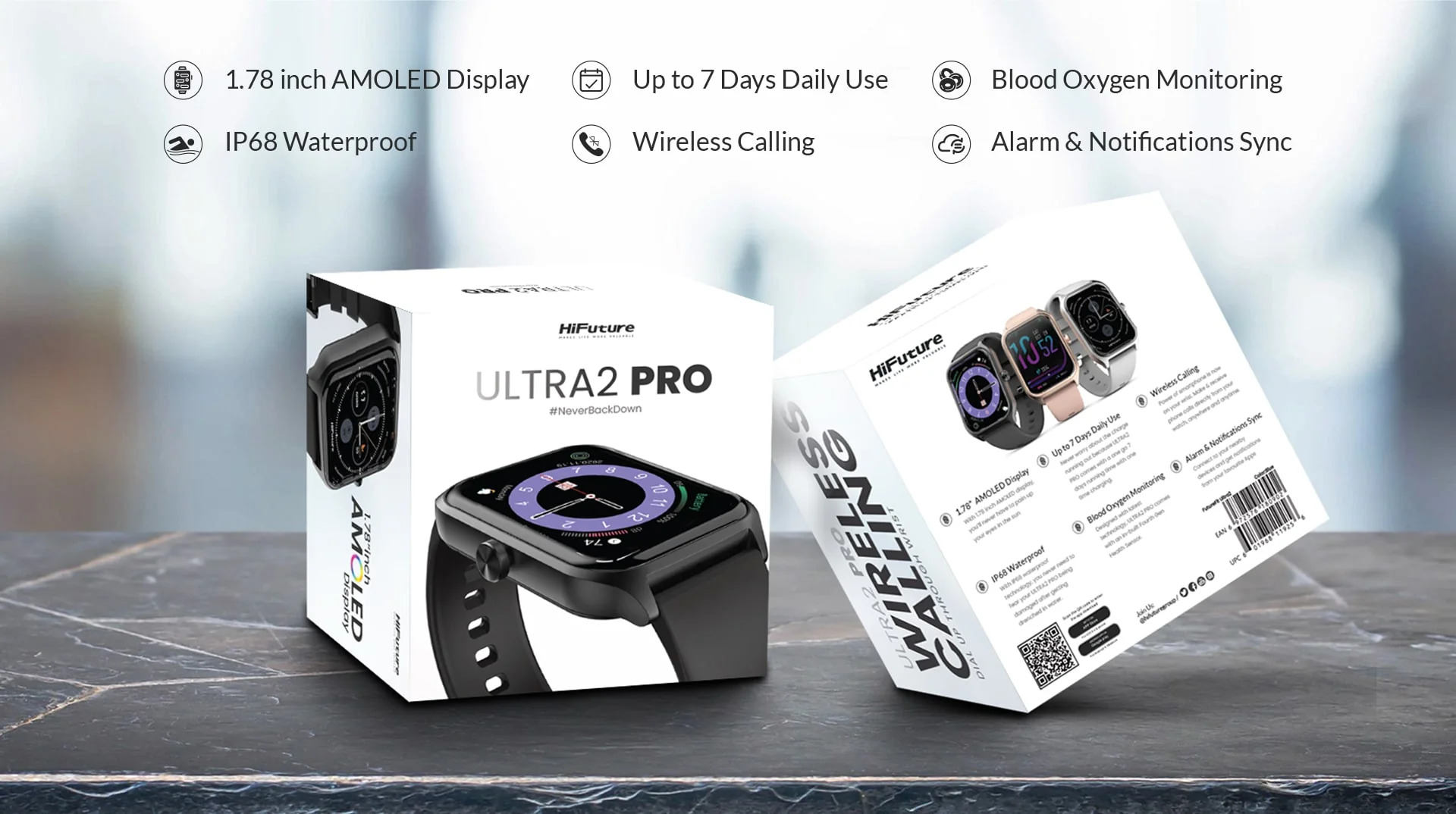 Hifuture Ultra 2 Pro Smartwatch 1.78" Amoled Display Ip68 - Pink | Jeevee