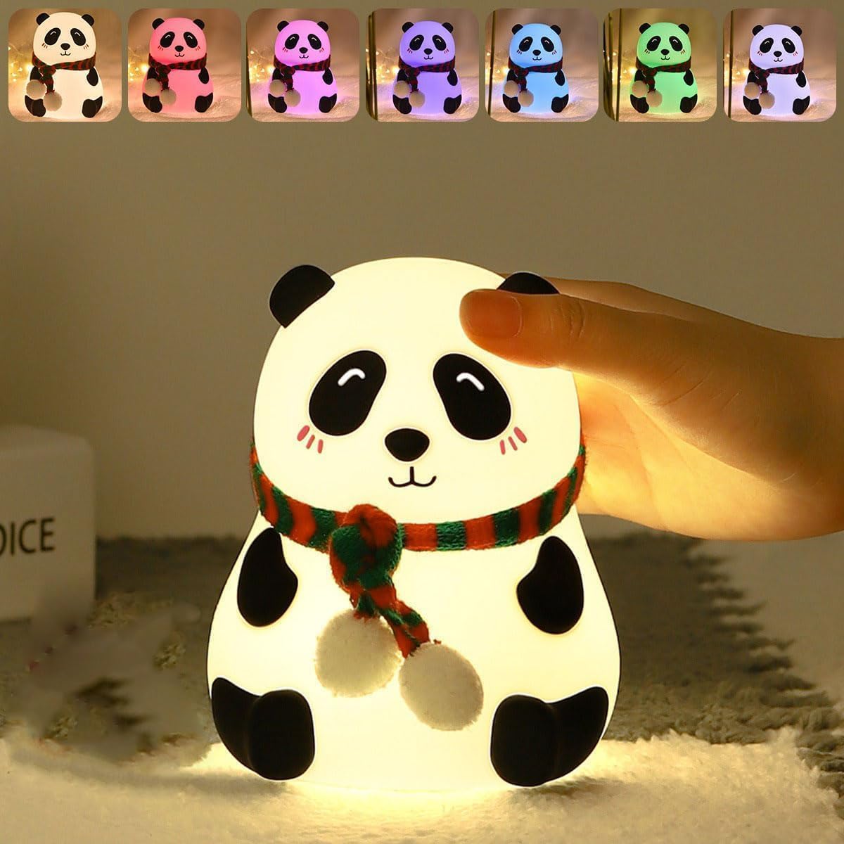 cute Panda Night Light /silicon lamp panda /panda lamp/ 7-Color ...