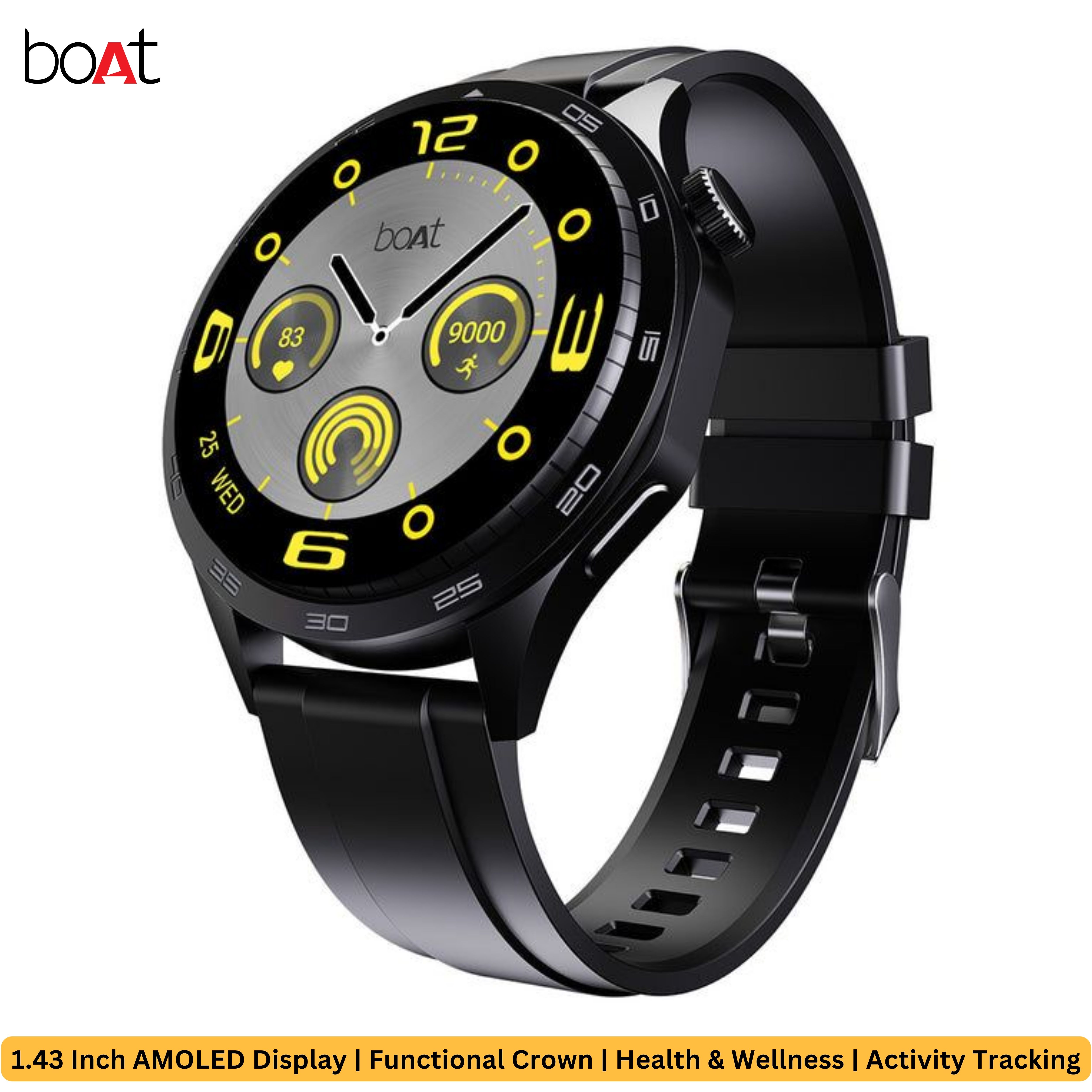 boAt Smart Watch ENIGMA RADIANT | Premium Round Dial Smartwatch | 1.43 ...