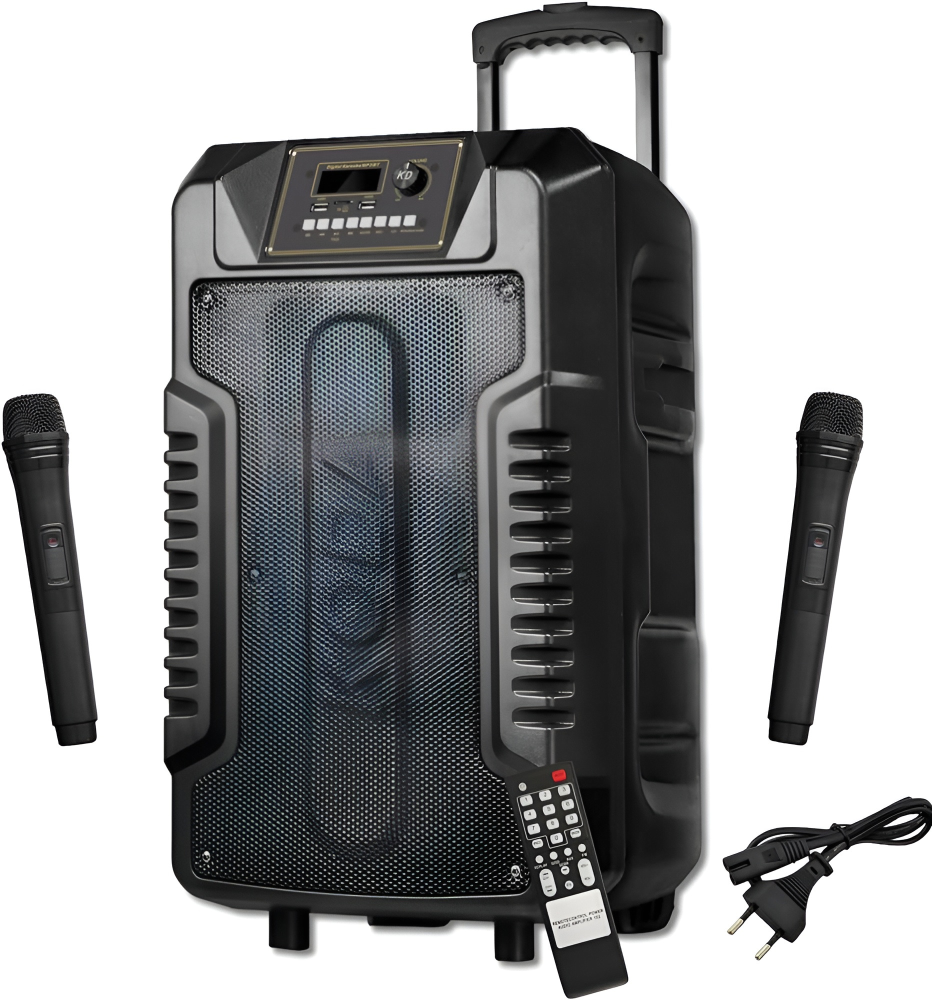 KODA 15 Inch Karaoke Speaker, Portable pa System with 2 Wireless mic ...