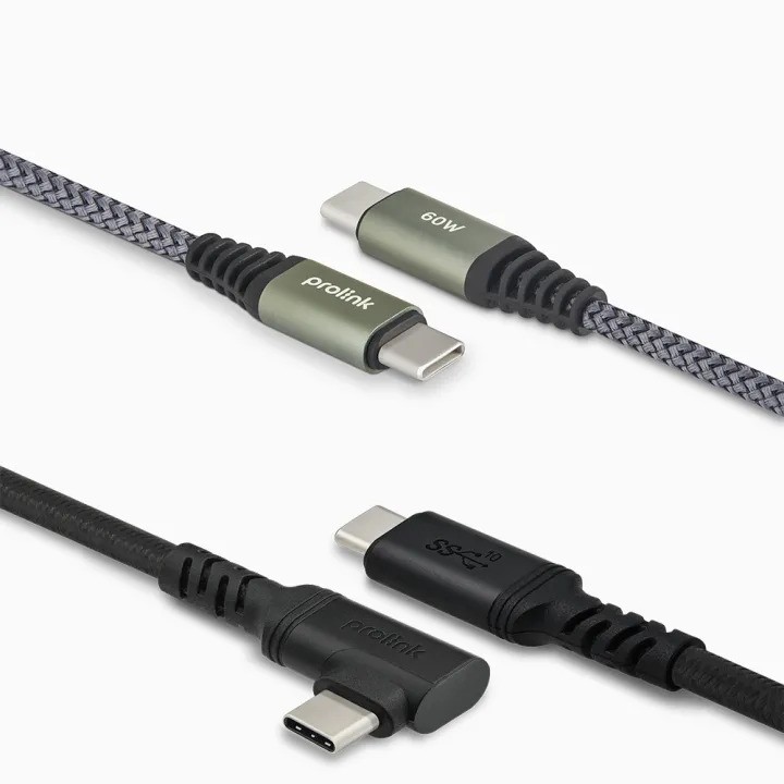 Prolink Combo Pack E-Mark Chip 100W USB C-C PD USB 3.2 Nylon Braided 2M ...