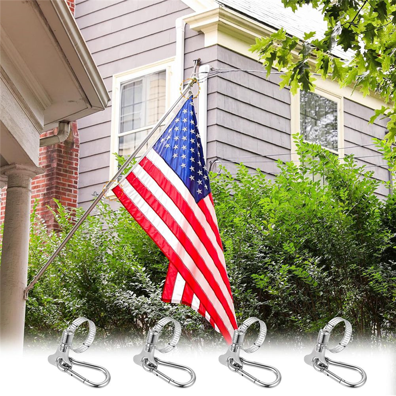 Flag Pole Clips Outdoor Garden Flagpole Clamps Adjustable Flagpole ...