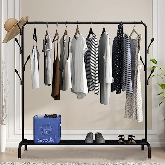 Iron Coat Rack/Clothes Hanger Single Rod Stand, Full Body Iron | Daraz ...