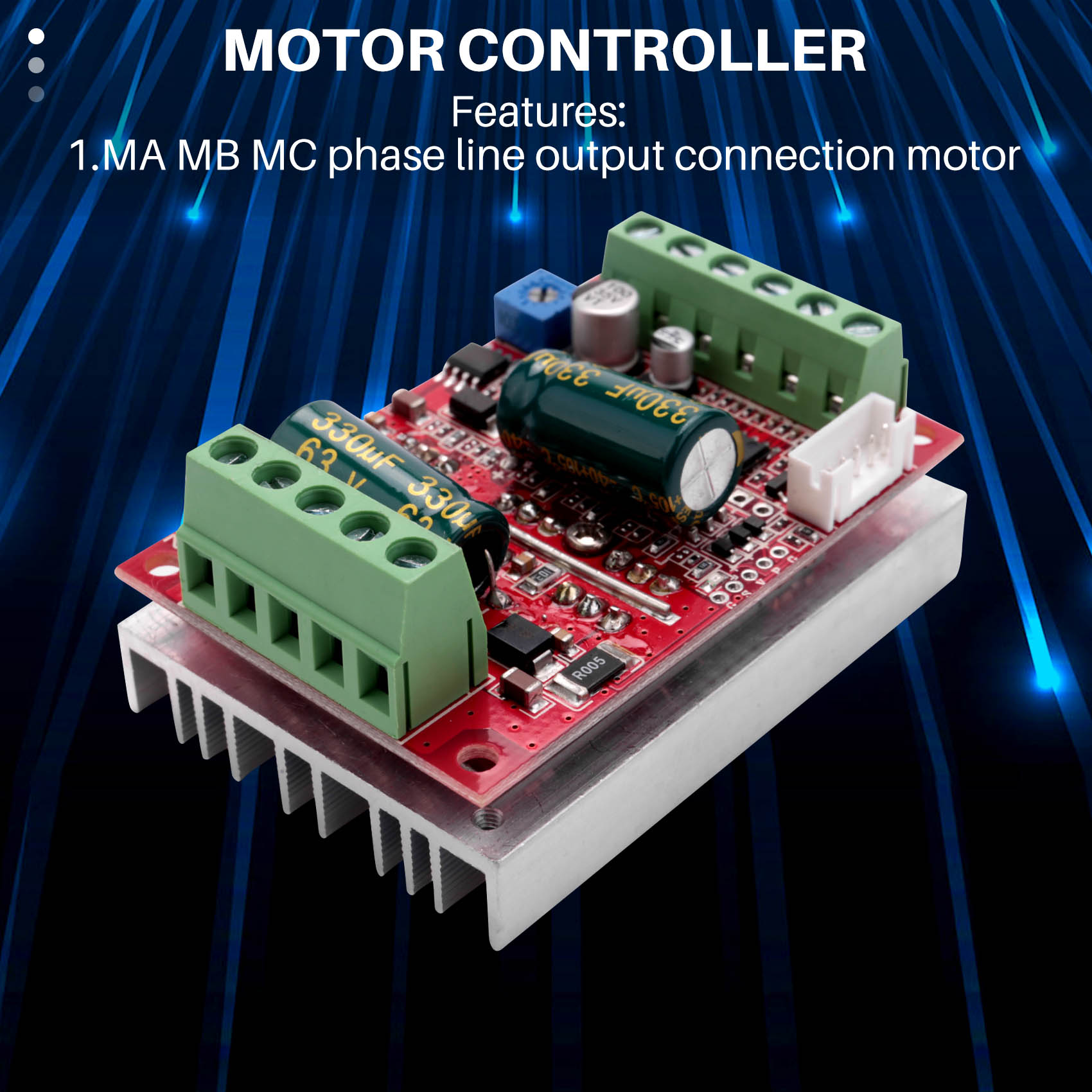 LKPCIGCXM DC 6-60V 400W BLDC Three Phase DC Brushless Motor Controller ...