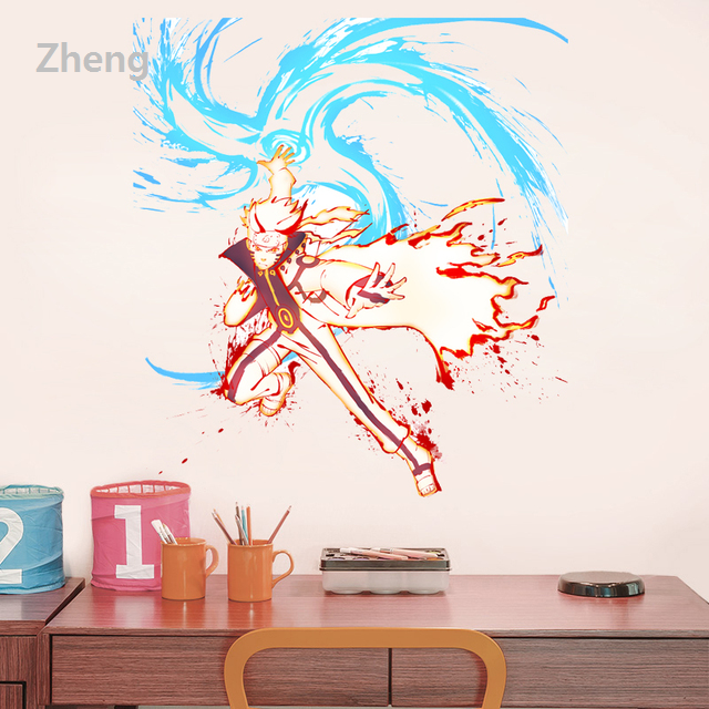 Zheng Naruto Anime Wall Sticker Uzumaki Naruto Living Room Wall ...