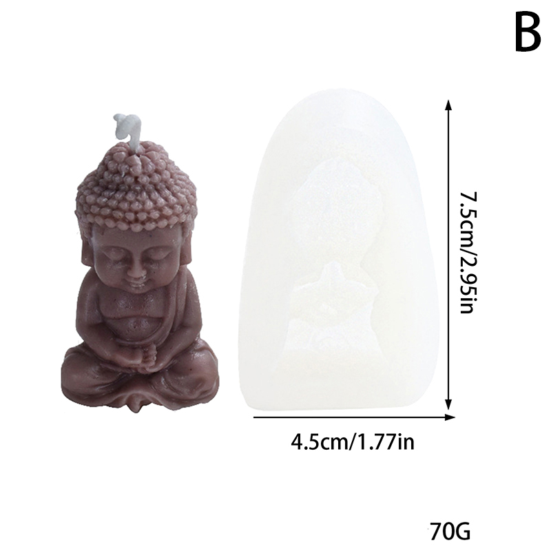 3D Maitreya Silicone Candle Mold DIY Church Buddha Making Plaster Epoxy ...