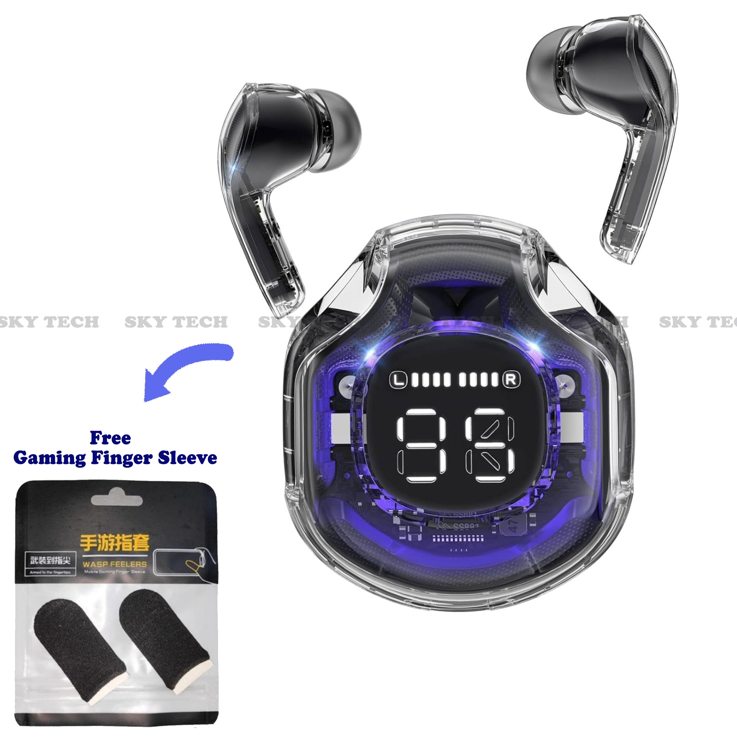 Ultrapods Pro Transparent TWS Bluetooth Earbuds Gaming Stereo sound ...