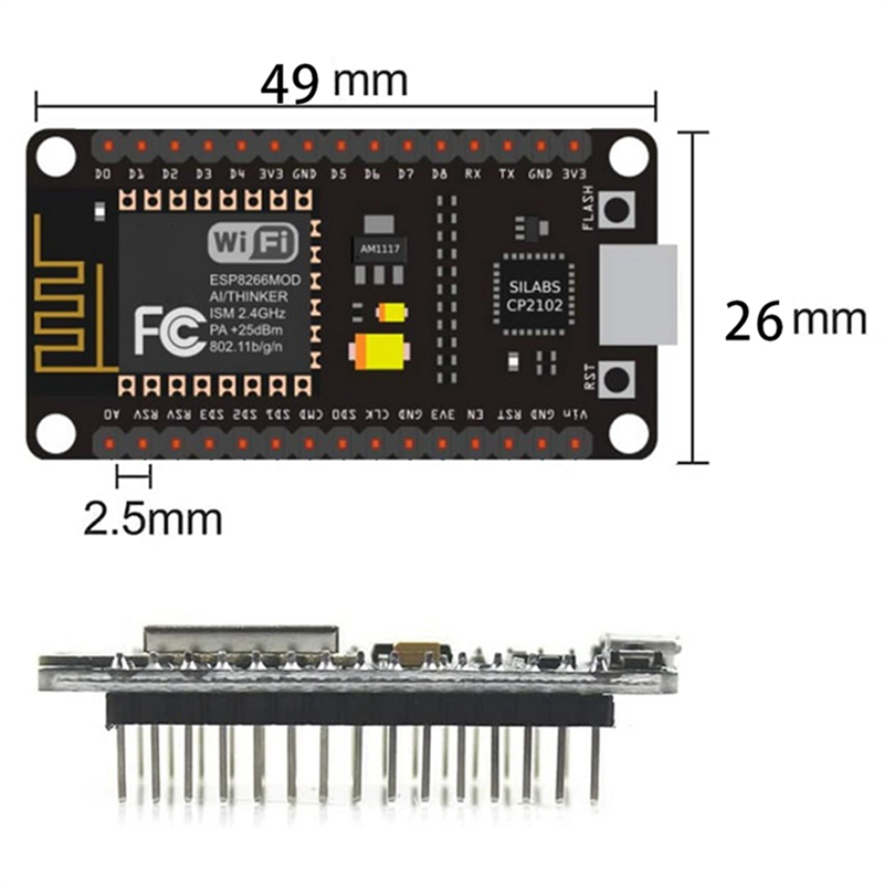 2 Piece ESP8266 NodeMCU CP2102 ESP-12E Development Board for IDE/Micropython | Daraz.com.np