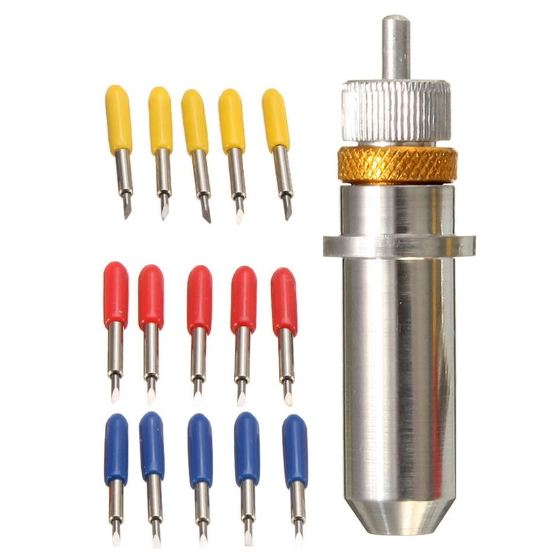 15 PCS 30/45/60 Degree Vinyl Cutter Carbide Blades with Blade Holder ...