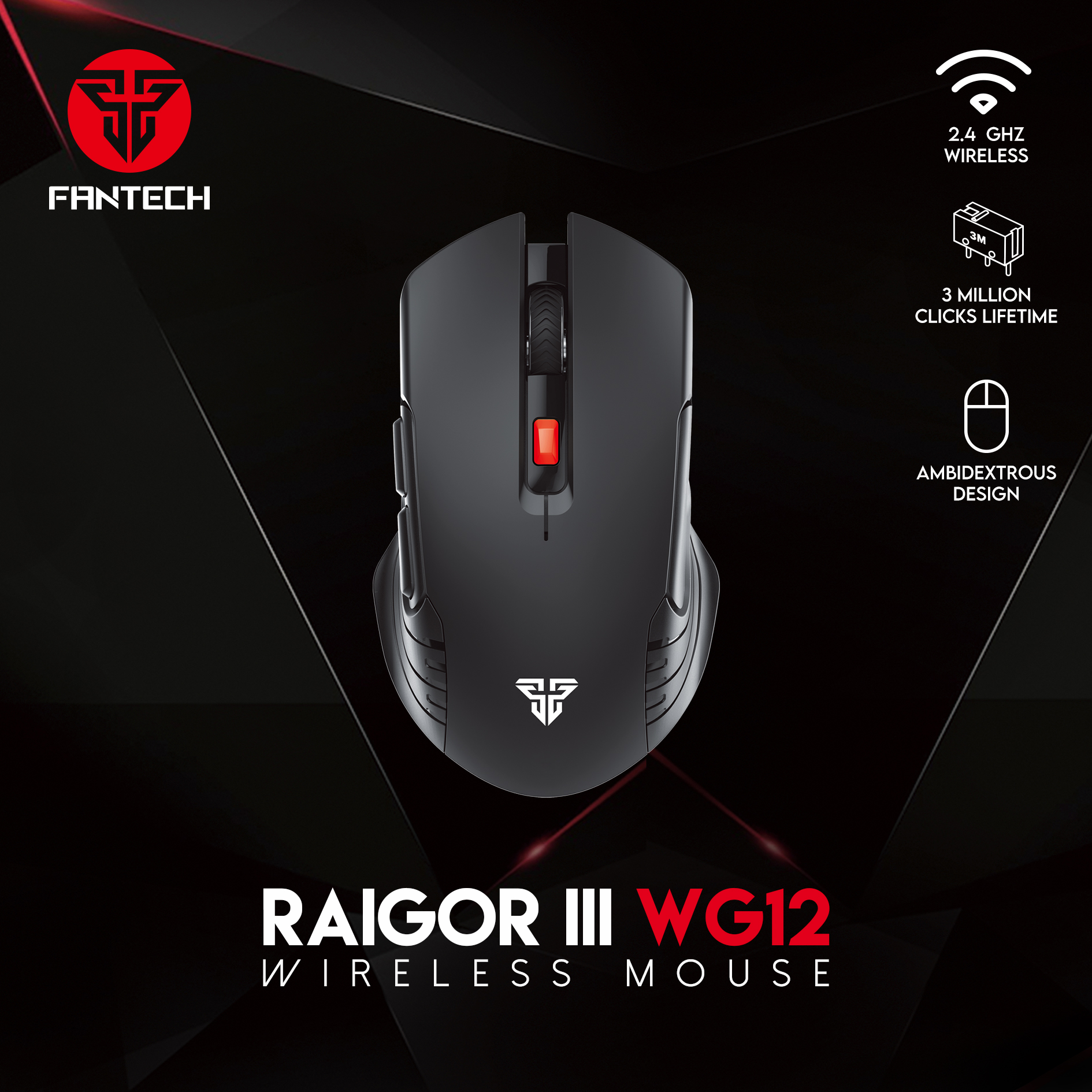 Fantech RAIGOR III WG12, WG12R Rechargeable Baterai Mouse Wireless ...