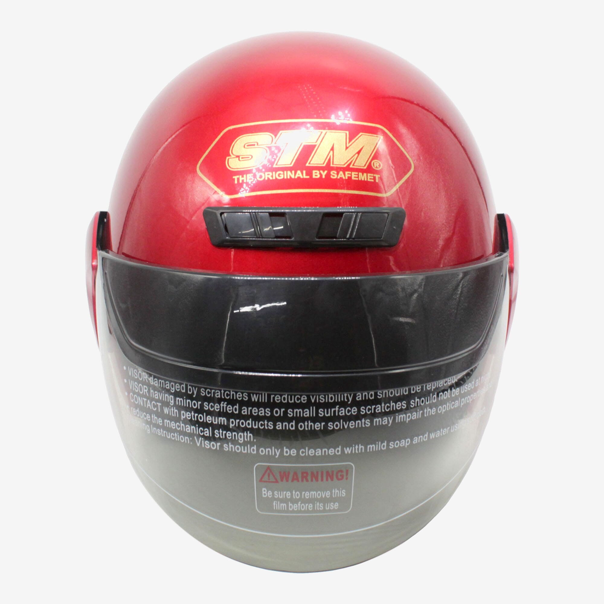 STM Half Face Helmet PC Visior Shine Red Color | Daraz.com.np