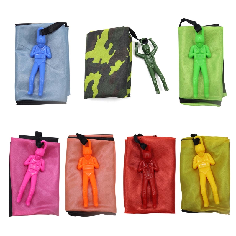 2-in-1 Hand Throwing Landing Parachute Flyer Soldier Flying Toy Figure ...