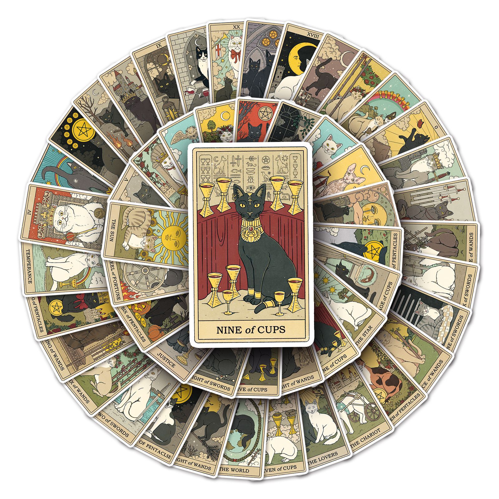 Artsy Home 25/50 Pieces Cat Tarot Aesthetic Stickers for Laptops and ...