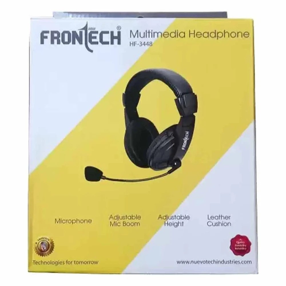 Over The Head FRONTECH HF 3448 Wired Multimedia Headphone Dual 3.5mm ...
