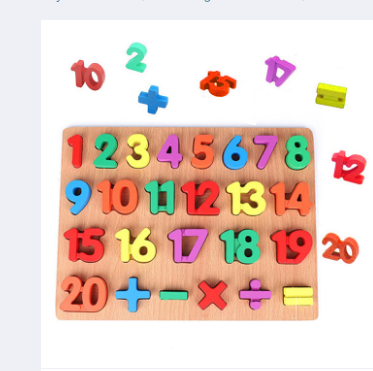 Wooden Number Board 1 to 20 Number Tray With Knob, Play And Learn Play ...