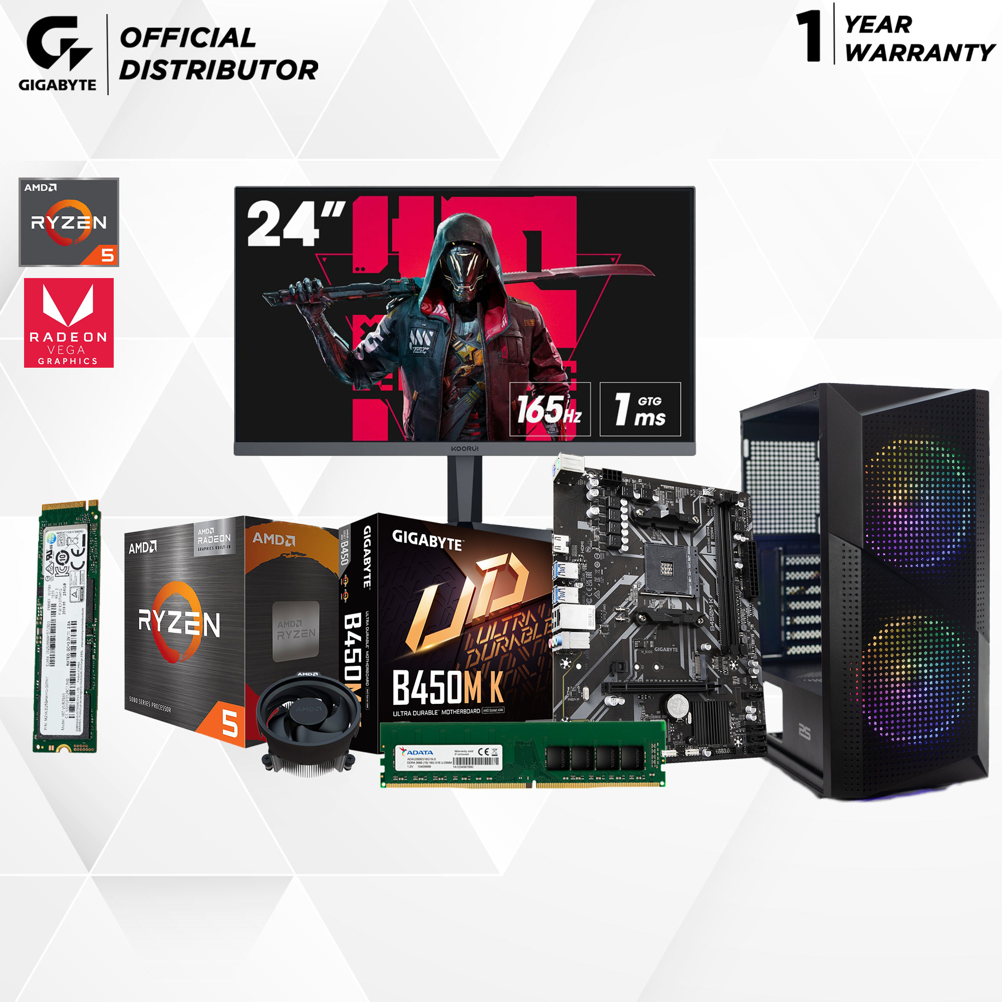 Budget Gaming PC with Ryzen 5 5600G Paired with 8 GB RAM and 256GB SSD ...
