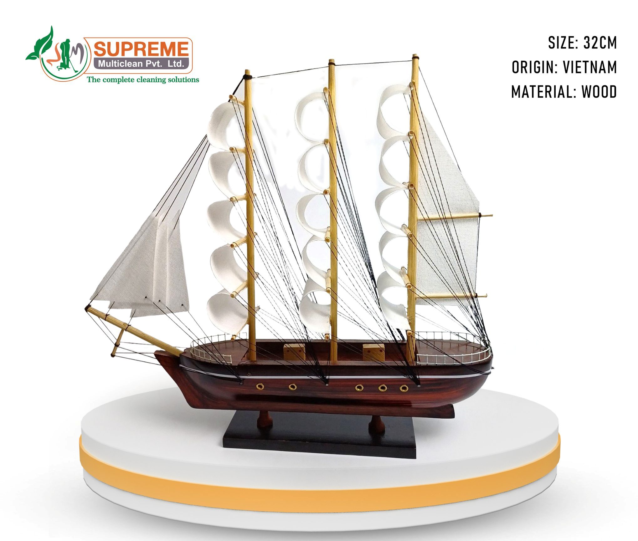 Hand Carved Wooden Ship For Decor | Daraz.com.np