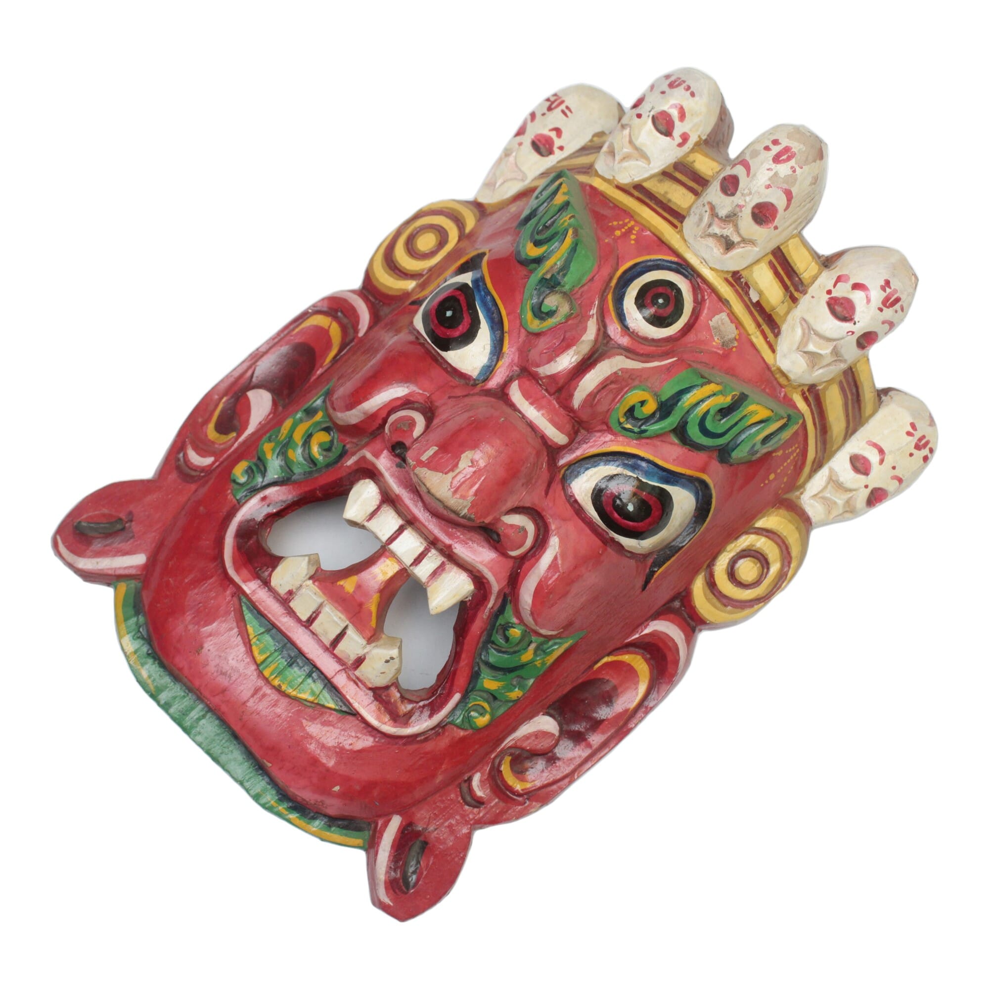 Red/White Wooden Bhairav Mask | Daraz.com.np