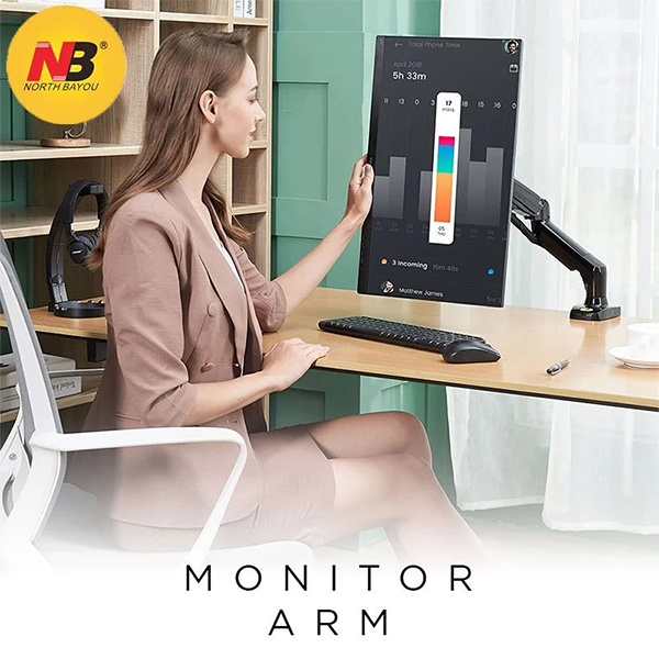 Single Monitor Arm Desk Mount | Model : NB-F80 | Adjustable Stand With ...
