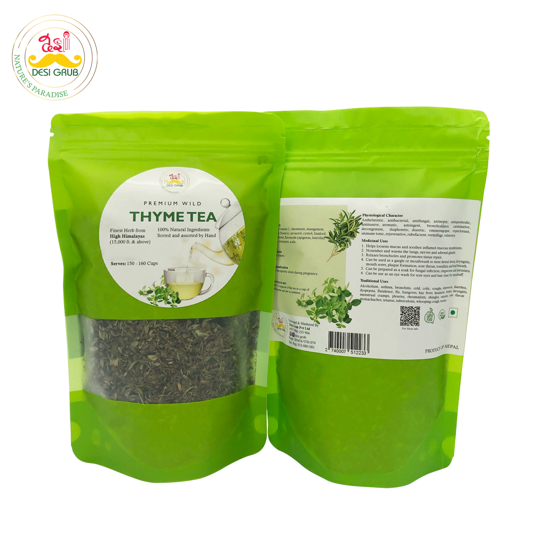 Desi Grub Premium Wild Thyme Tea 50 Gms: Himalayan Herbal Infusion ...