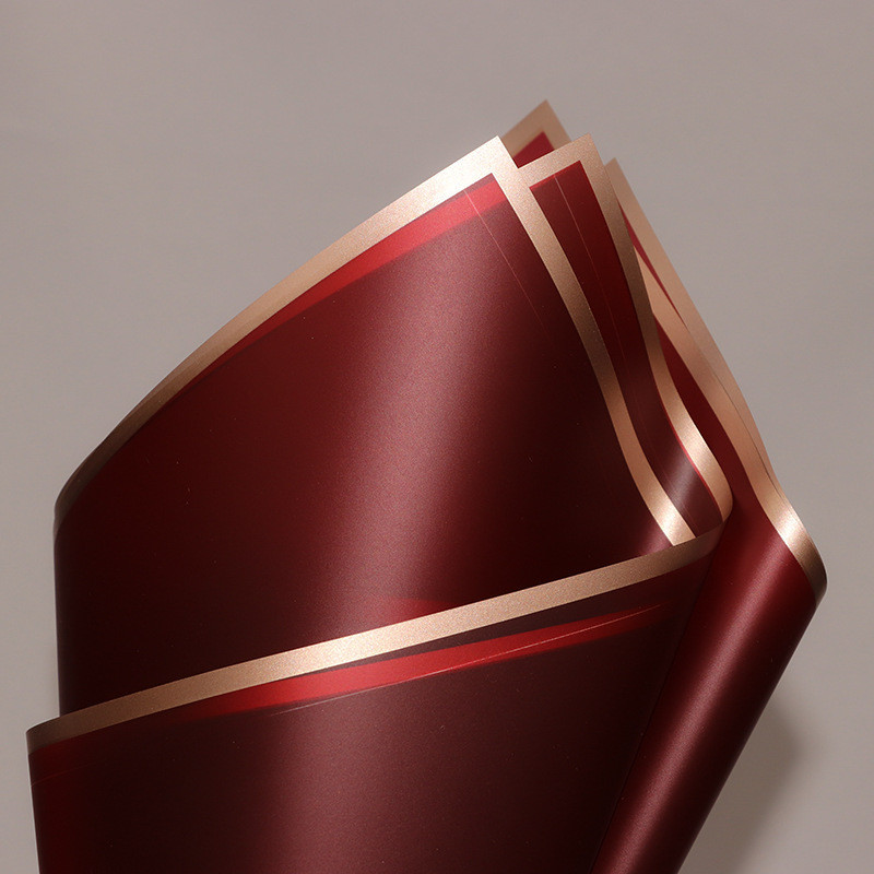 Flower bouquet wrapping paper ,Waterproof Plain Golden Border Gift ...